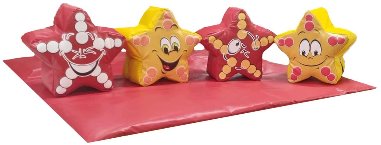 4 Piece Star Soft Play Set with Mat
